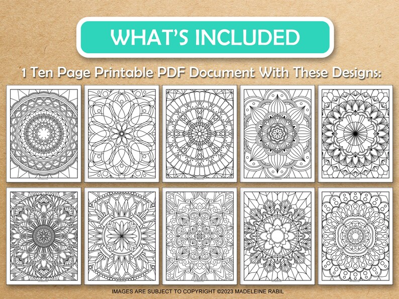 Part 4-mandalas for Meditative Coloring: 10 Mindfulness Coloring Pages ...