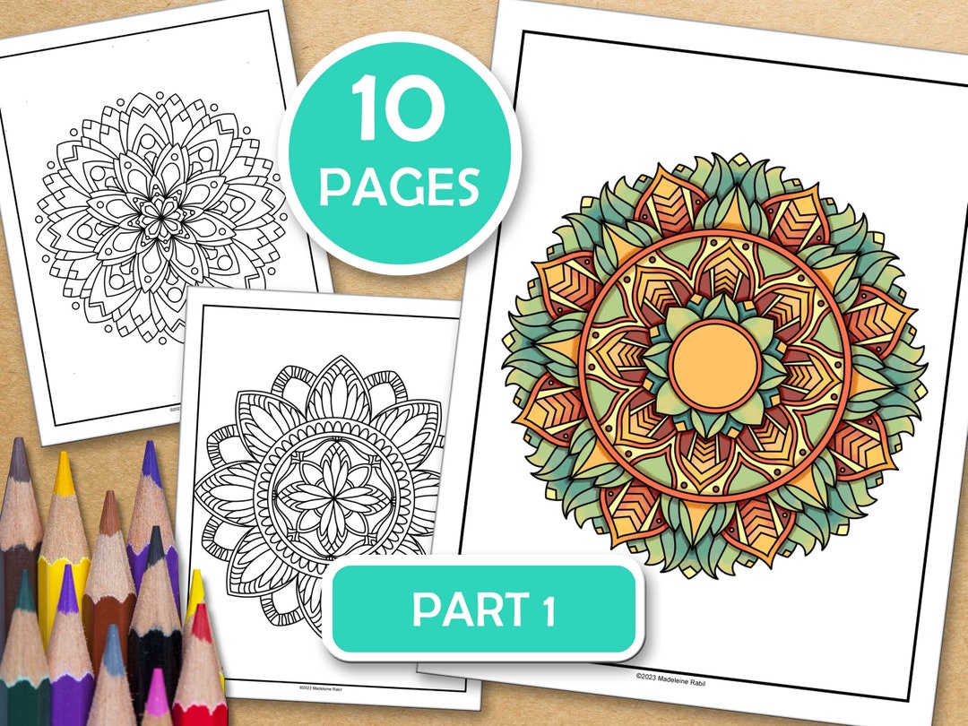 Part 1-mandalas for Meditative Coloring: 10 Mindfulness Coloring Pages ...