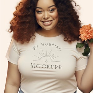 Woman's Natural Inclusive BC 3001 Mockup Bella Canvas Natural Plus Size ...