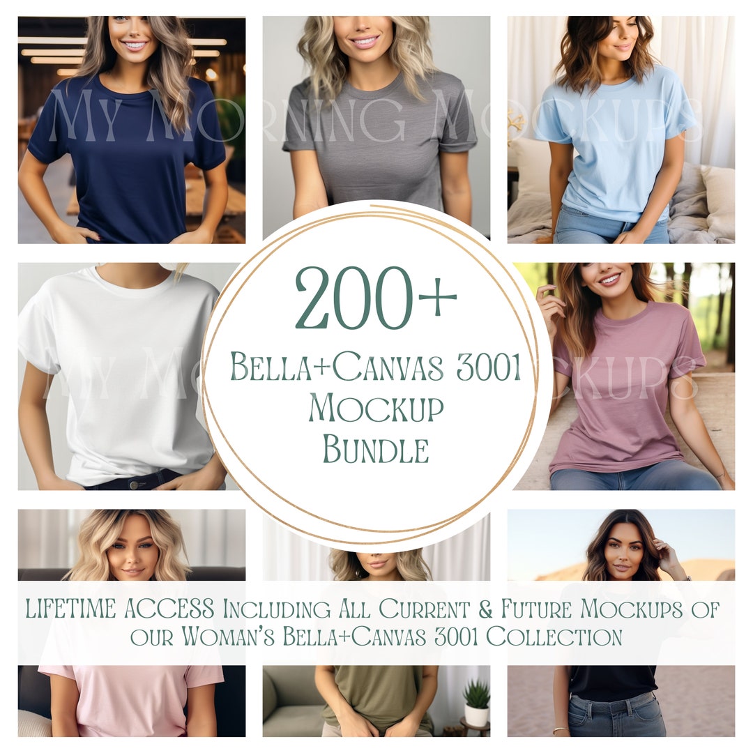 Bella Canvas 3001 Mockup Bundle: 200+ T-shirt Images (PDF) - Etsy