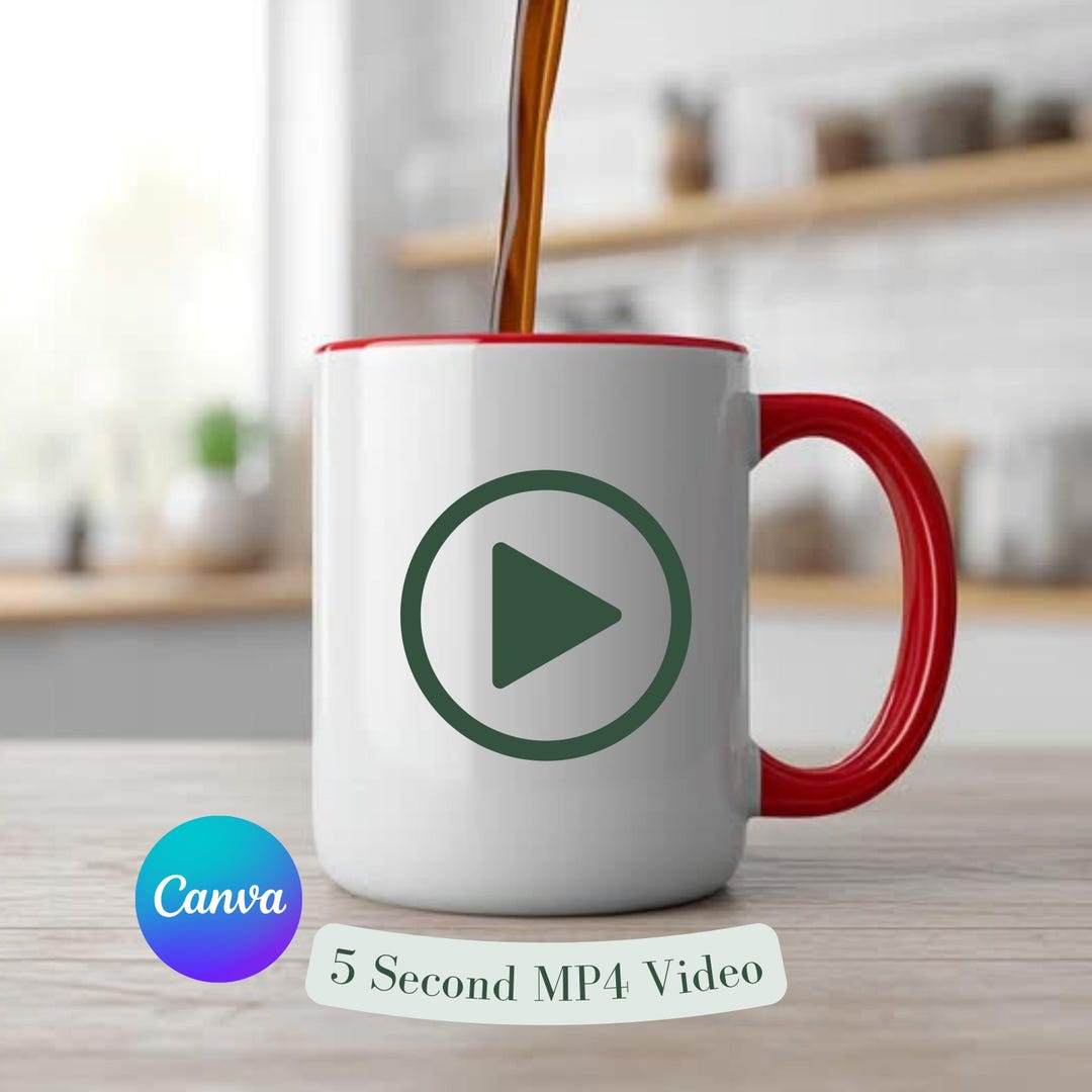 Accent Mug Mockup Video: Red 11oz Coffee Mug MP4 (3000x3000 Pixels) - Etsy