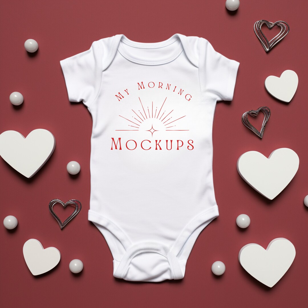 Valentine's Day Bodysuit Mockup: Rabbit Skins 4400 White (JPG File) - Etsy