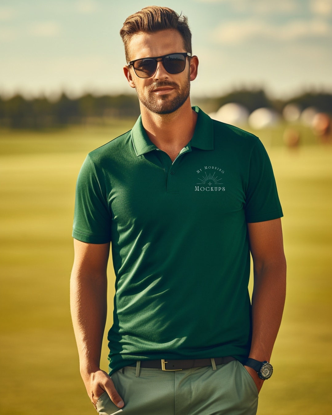 Sport Tek ST650 Mockup Sport-tek Mockup ST650 Mockup Polo Mockup Green ...