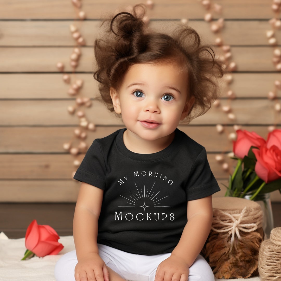 Rabbit Skins 3322 Mockup T-shirt Mockup Valentine's Mock-up Black T ...