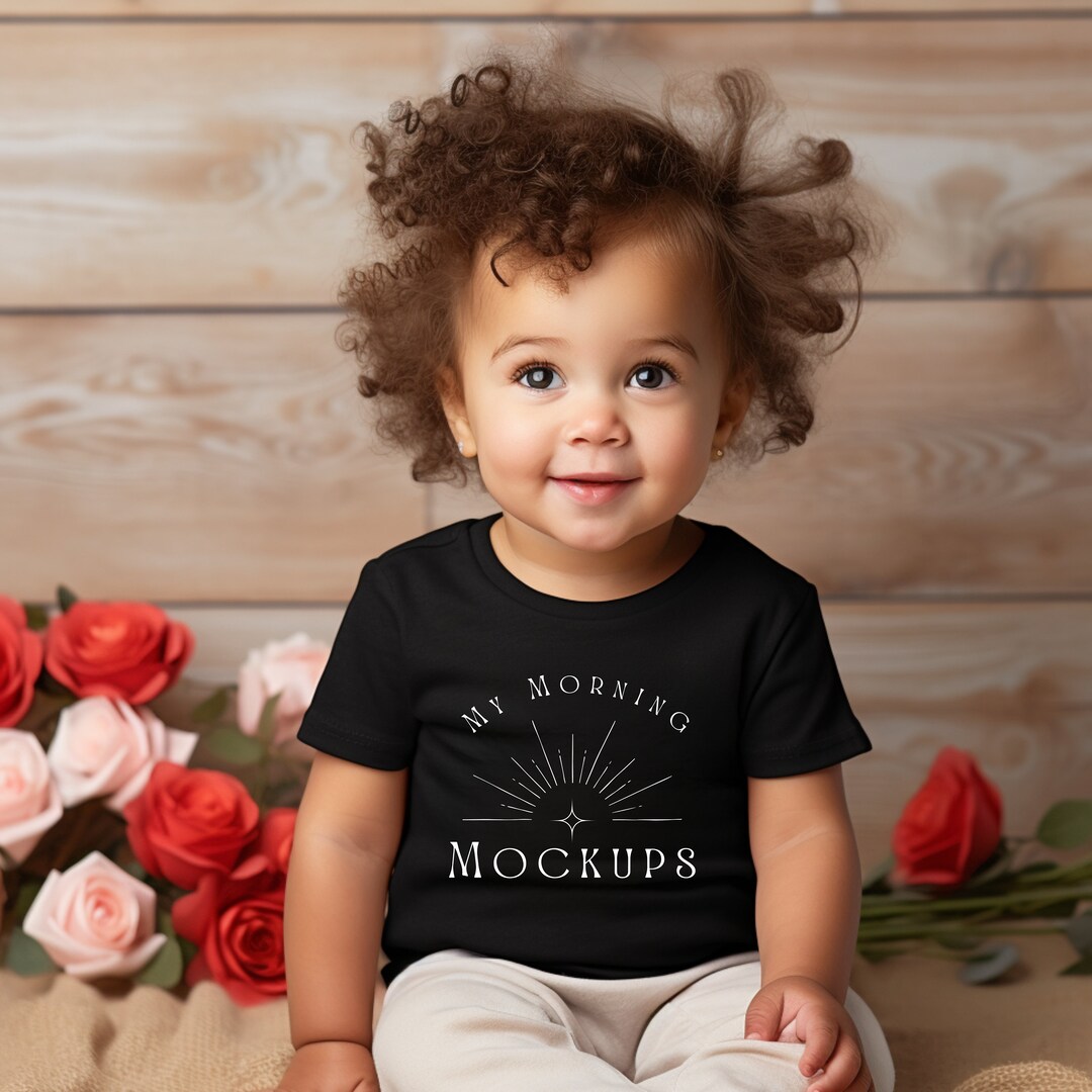 T-shirt Mockup Rabbit Skins 3322 Mockup Valentine's Mock-up Black T ...