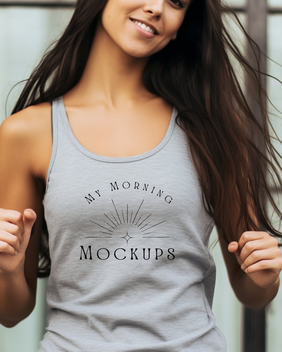 Heather Grey Next Level 1533 Mockup Tank Top Mockup 1533 Heather Grey ...