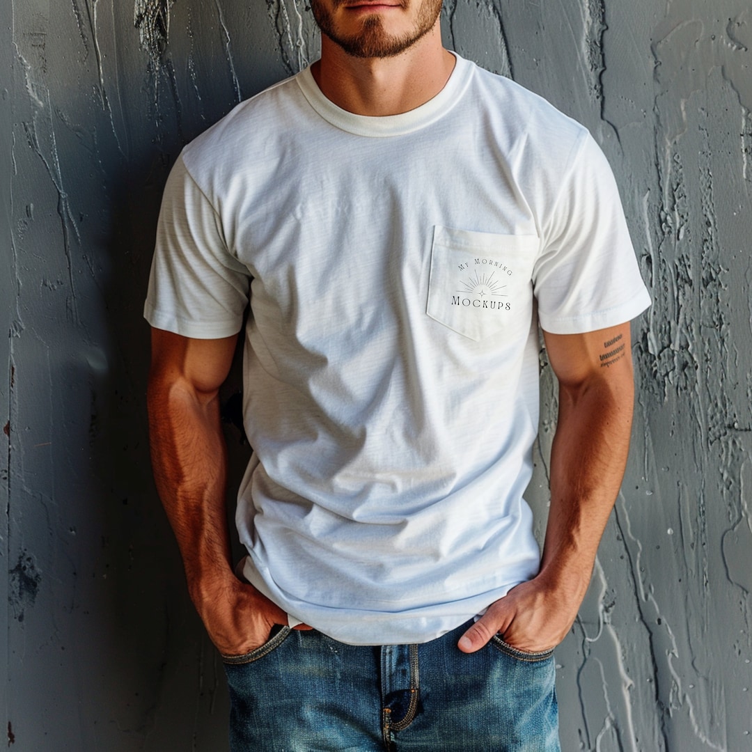 Comfort Colors 6030 Mockup Pocket T-shirt Mockup White 6030 Mockup ...