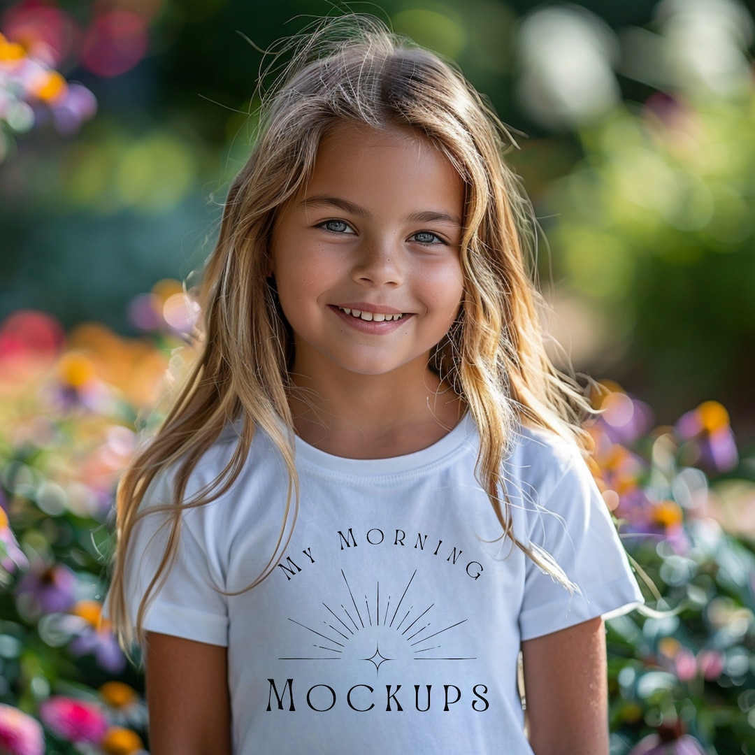 Gildan 5000B Mockup T-shirt Mockup Gildan 5000B White Mockup Youth ...