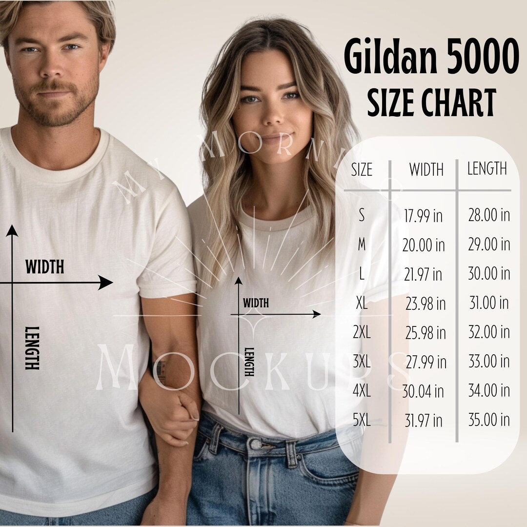 Gildan 5000 Size Chart Gildan 5000 Mockup Gildan 5000 Size Chart 5000 ...