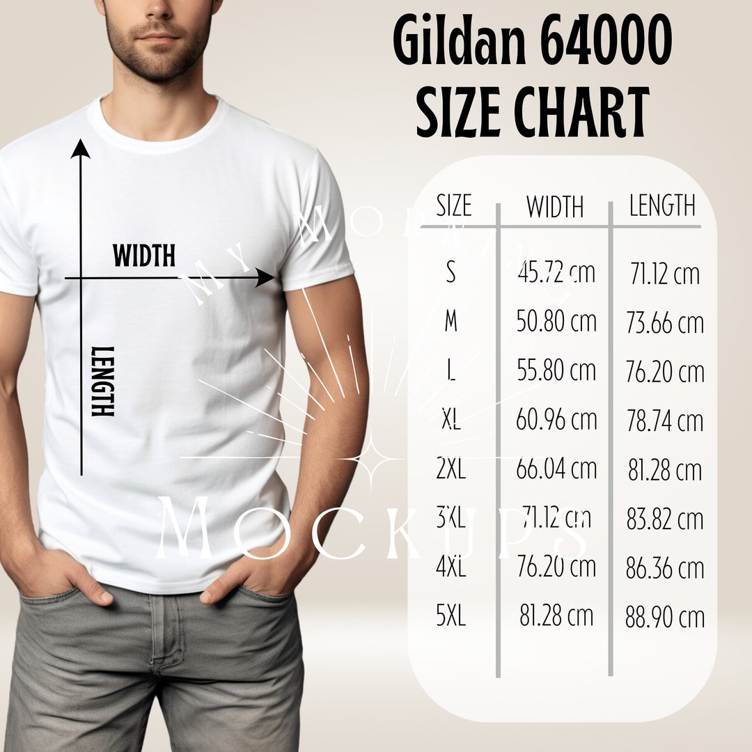 Gildan 64000 Size Chart in Centimeters 64000 Size Chart Male Tshirt ...