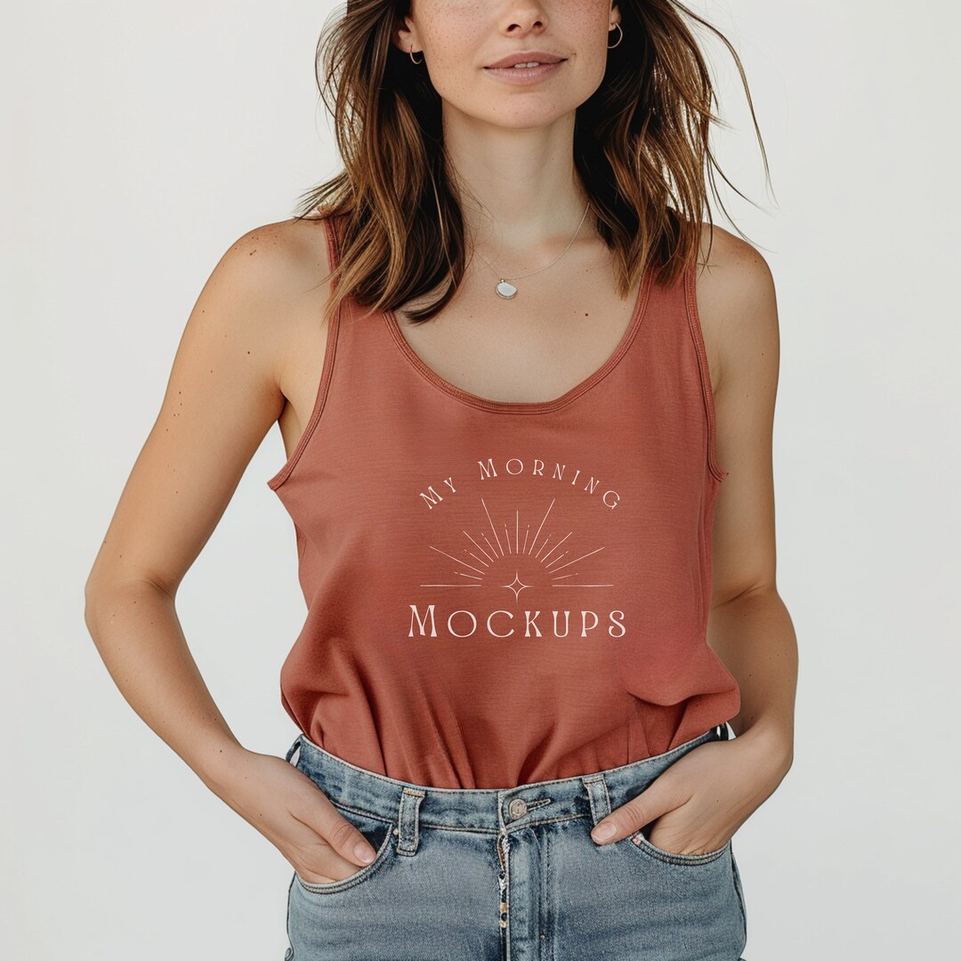 Terracotta Comfort Colors 9360 Mockup Terracotta Tank Top Mock-up Print ...
