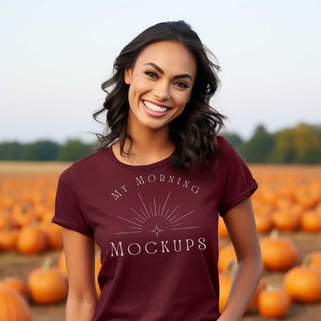 Maroon Gildan 5000 Mockup T-shirt Mockup Fall Mockup Maroon Shirt ...