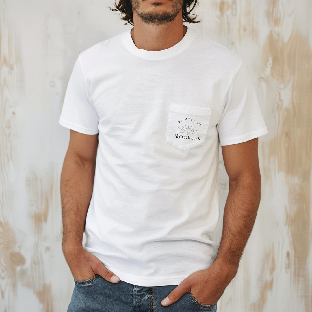 Comfort Colors 6030 Mockup Pocket T-shirt Mockup White 6030 Mockup ...