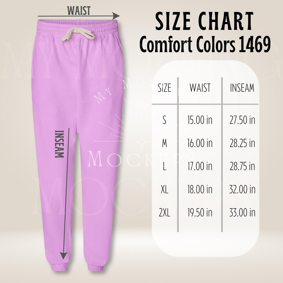 Comfort Colors 1469 Size Chart Neon Violet Comfort Colors 1469 Mockup ...