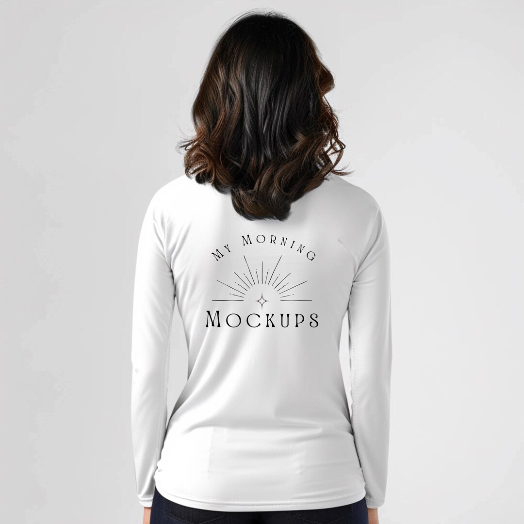White Sport Tek 357 Mockup ST357 Mock-up Quarter Zip Long Sleeve Back ...