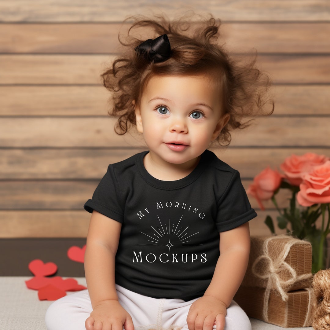 Rabbit Skins 3322 Mockup T-shirt Mockup Valentine's Mock-up Black T ...