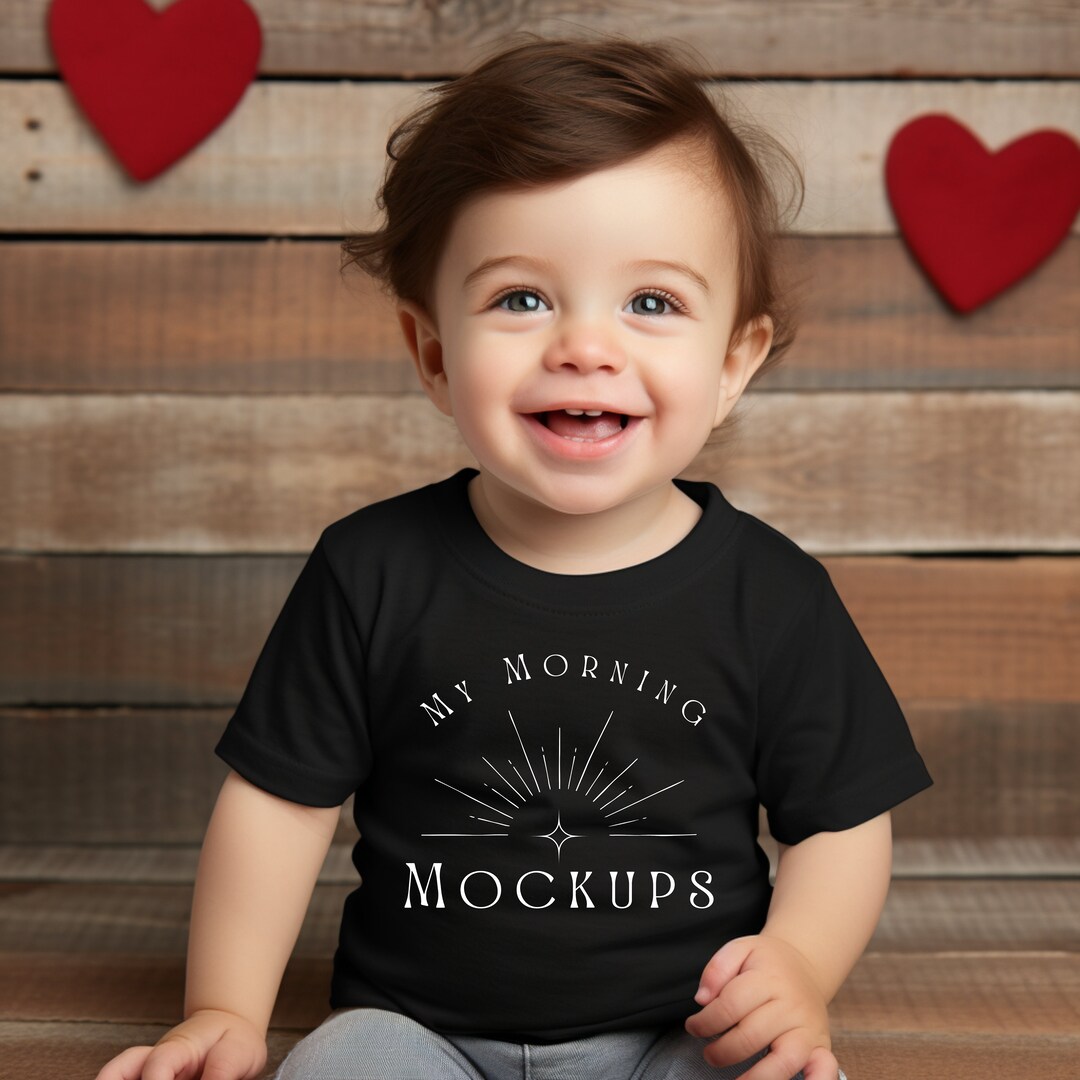 T-shirt Mockup Rabbit Skins 3322 Mockup Valentine's Mock-up Black T ...