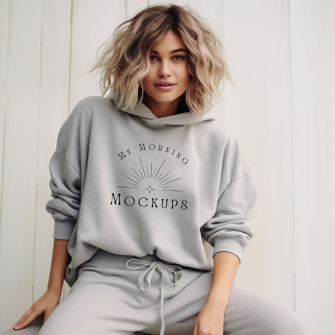 Gildan 18500 Mockup Hoodie Mockup 18500 Sport Grey Mock up Grey Hoodie ...