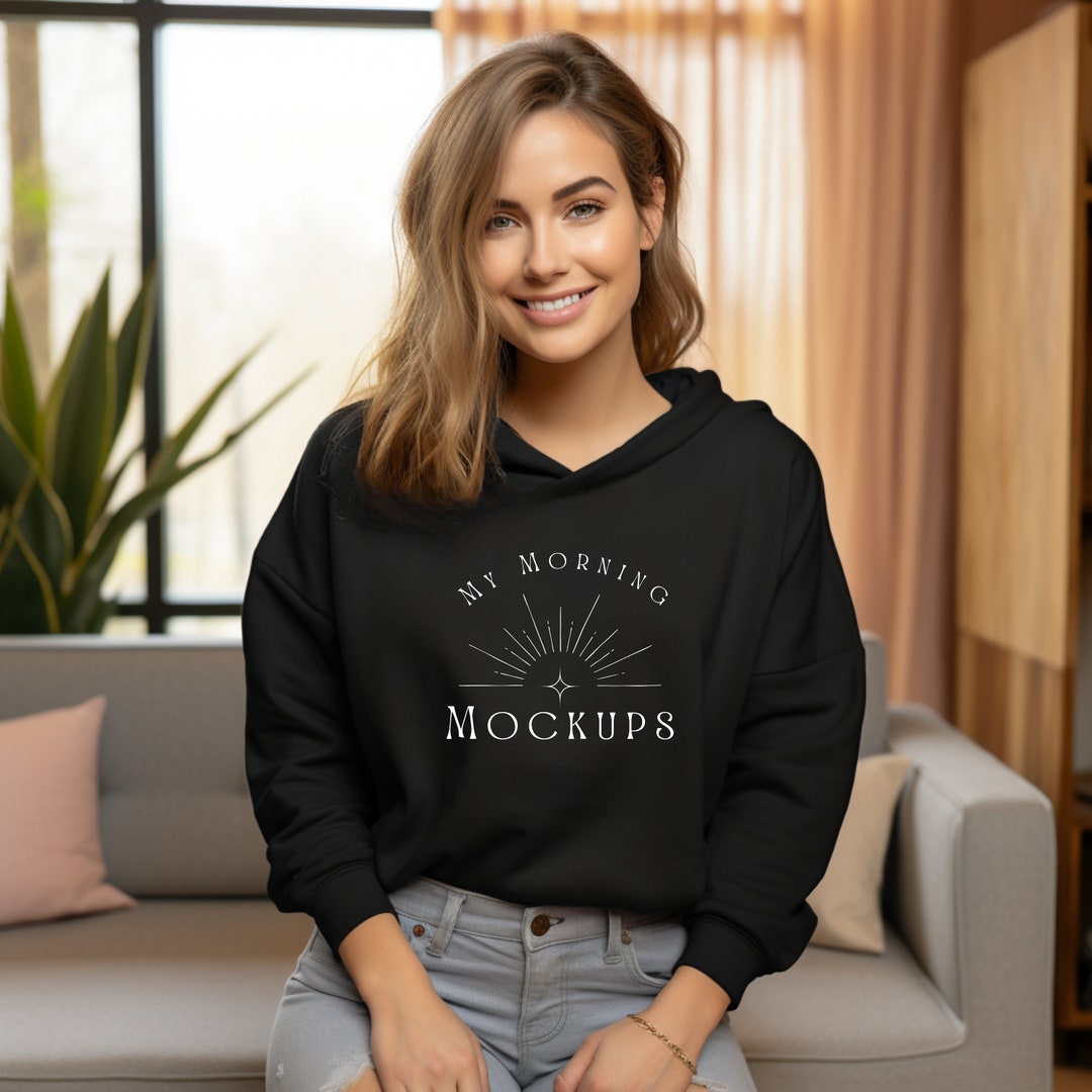 Bella Canvas 7506 Mockup Cropped Hoodie Mock up Hoodie Mockup 7506 Mock ...