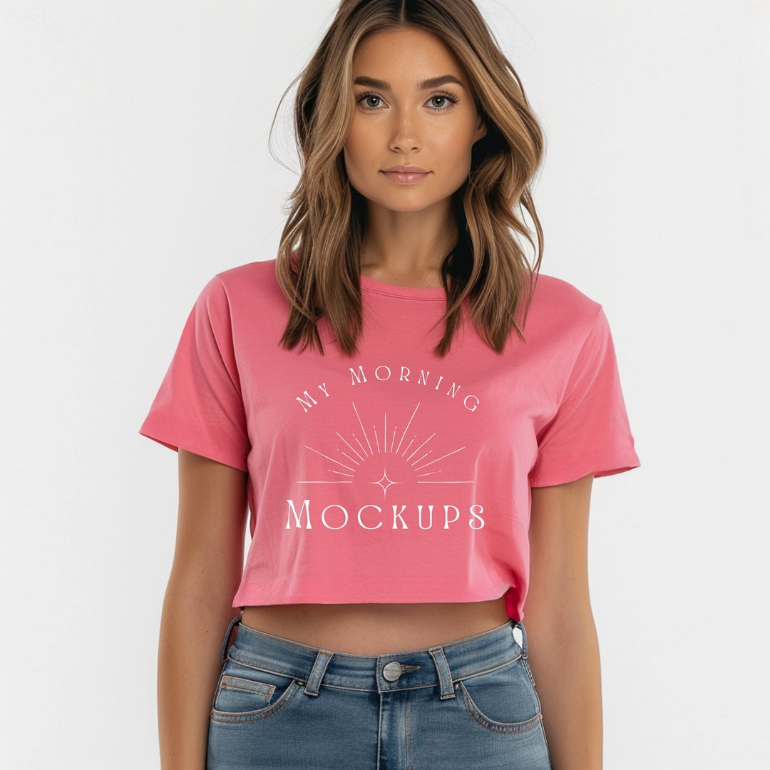 Smoked Paprika Next Level 5080 Mockup Cropped T-shirt Mockup NL 5080 ...