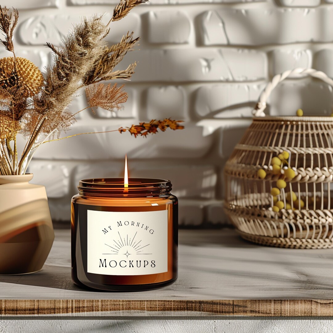 Candle Mockup Soy Candle Mock-up Amber Jar Mockup Amber Candle Mock up ...