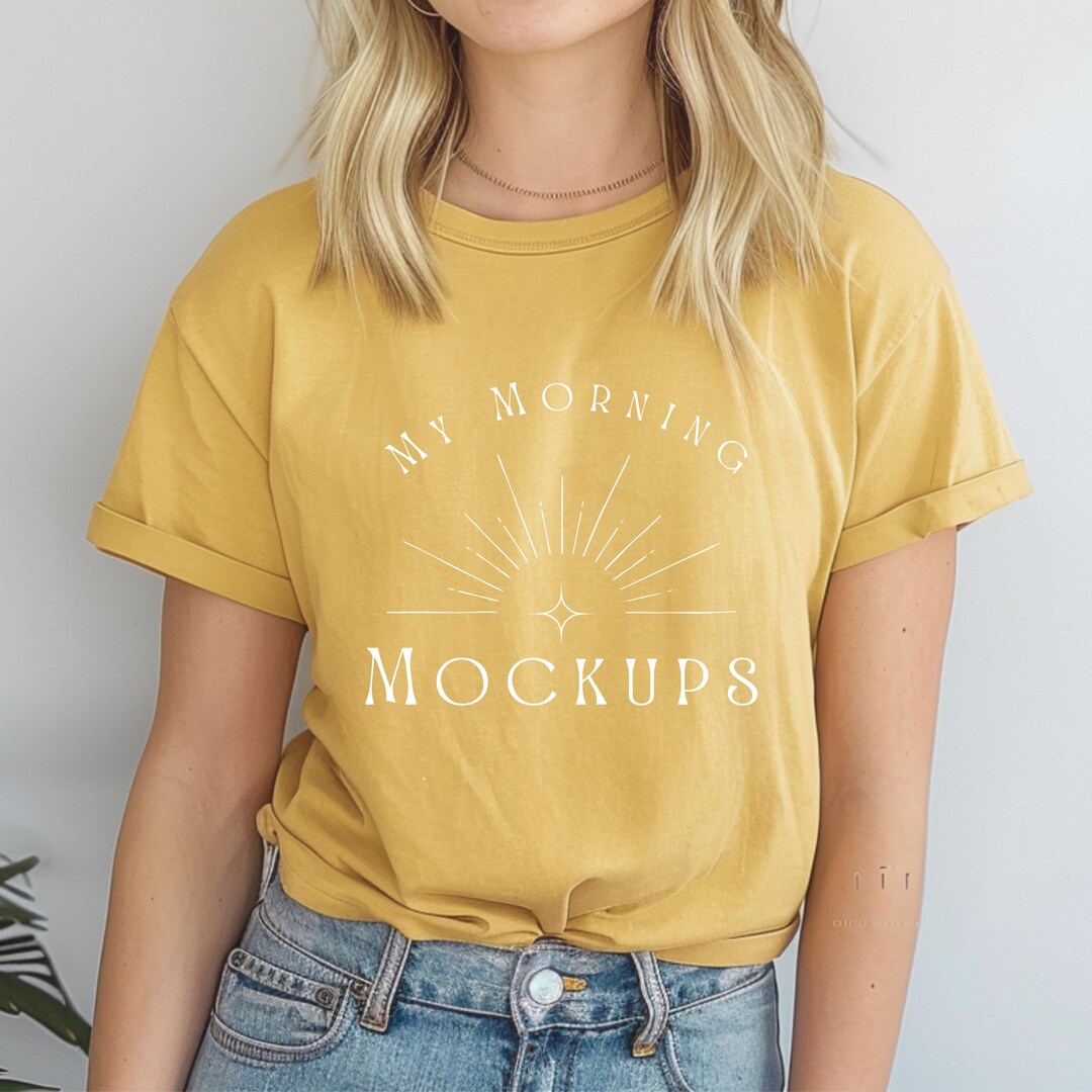 Mustard Comfort Colors 1717 Mockup: Oversized T-shirt (JPG File) - Etsy