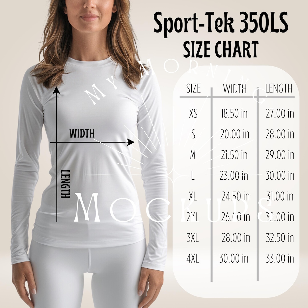 Sport Tek 350LS Size Chart ST350 Long Sleeve Size Chart Sport Tek 350 ...