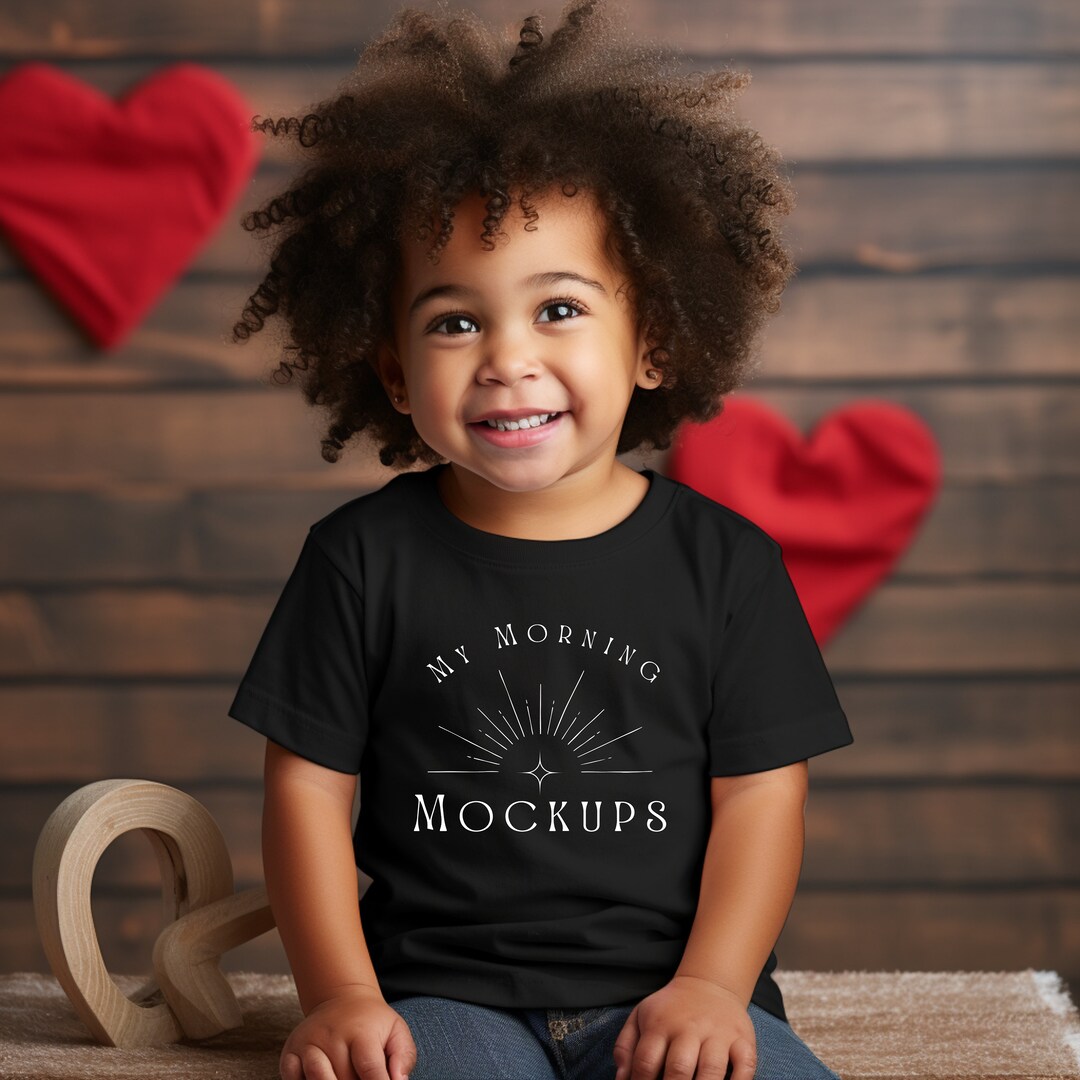 Rabbit Skins 3322 Mockup T-shirt Mockup Valentine's Mock-up Black T ...