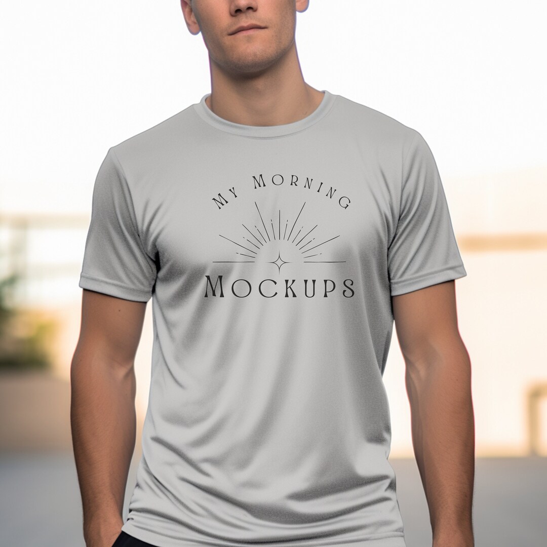 Sport Tek ST350 Silver Grey Athletic Mockup, Men's Silver Sport-tek 350 ...