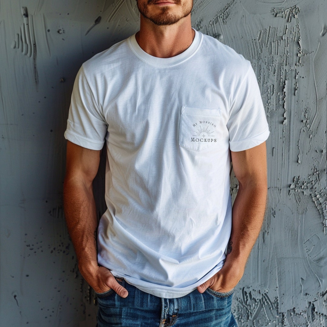 Comfort Colors 6030 Mockup T-shirt Mockup White 6030 Mockup Pocket Tee ...