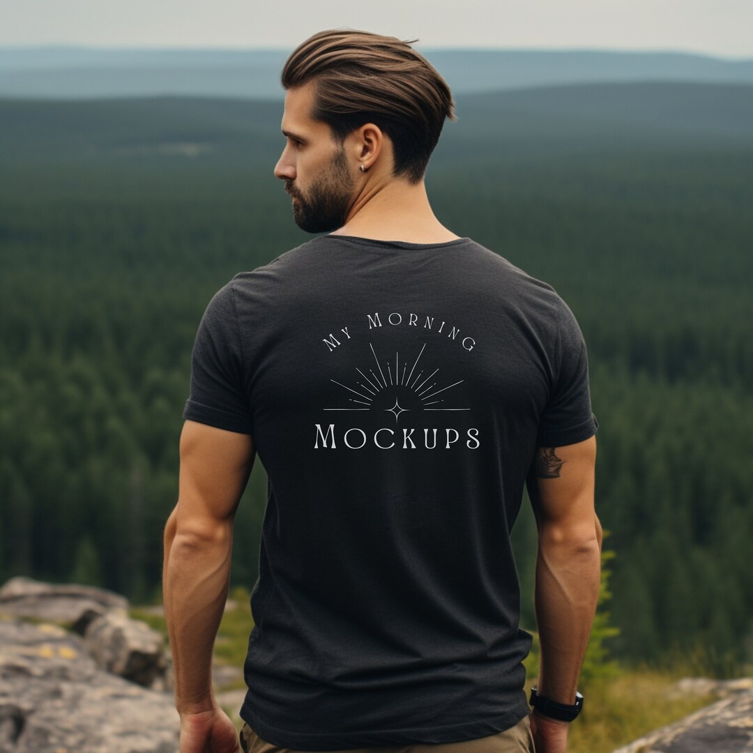 Gildan 5000 Mockup T-shirt Mockup Back of Shirt Mockup Black Gildan ...