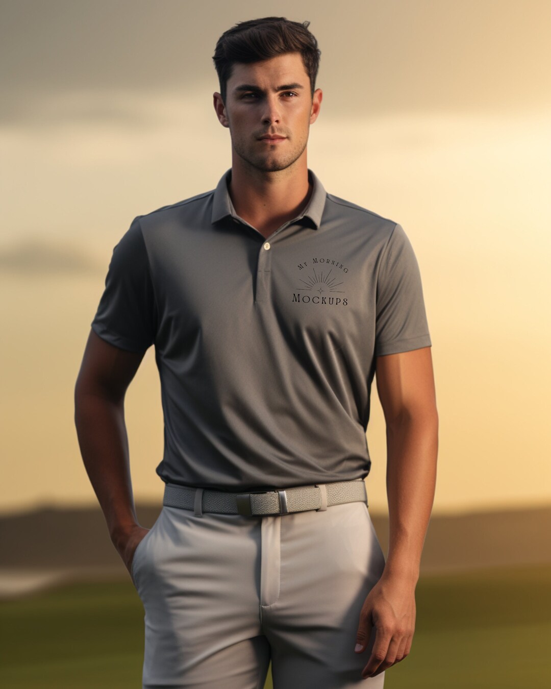 Sport Tek 650 Mockup ST650 Mockup Polo Mockup Grey Sport Tek 650 Mockup ...