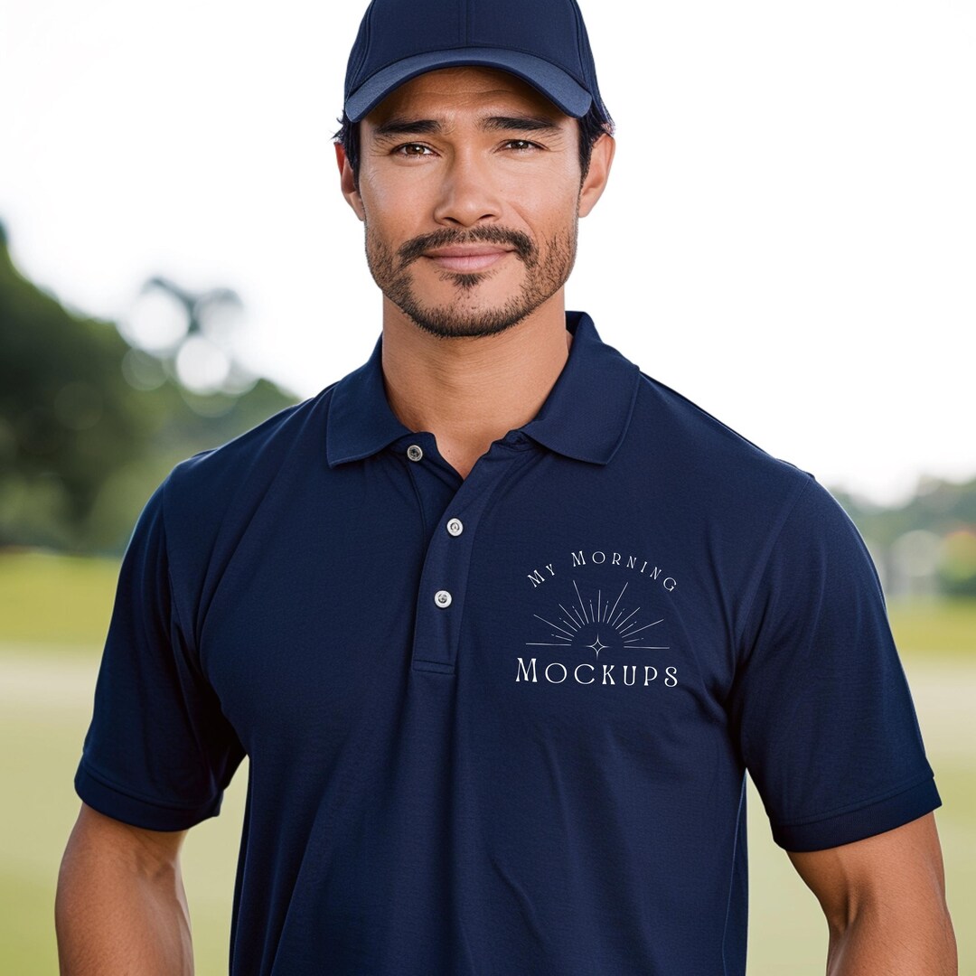 Navy JERZEES 443M Mockup Polo Mockup JERZEES White 443M Mock-ups 443MR ...