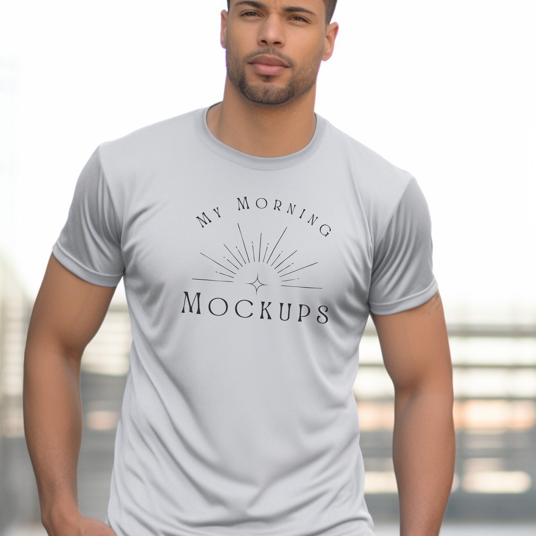 Sport Tek ST350 Silver Grey Athletic Mockup, Men's Silver Sport-tek 350 ...