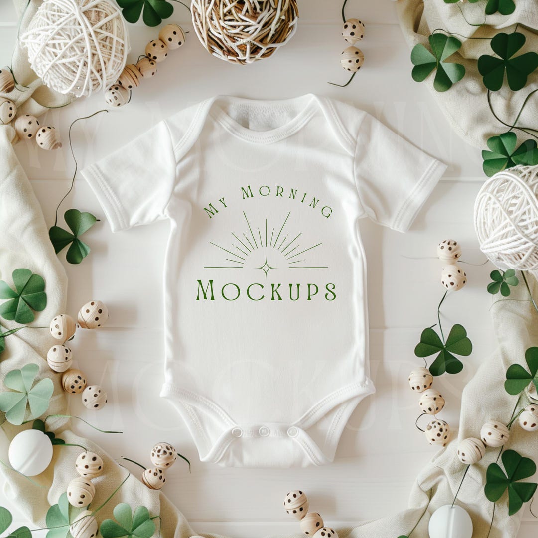 White Rabbit Skins 4424 Bodysuit Mockup: St Patricks Day Flat Lay (JPG ...