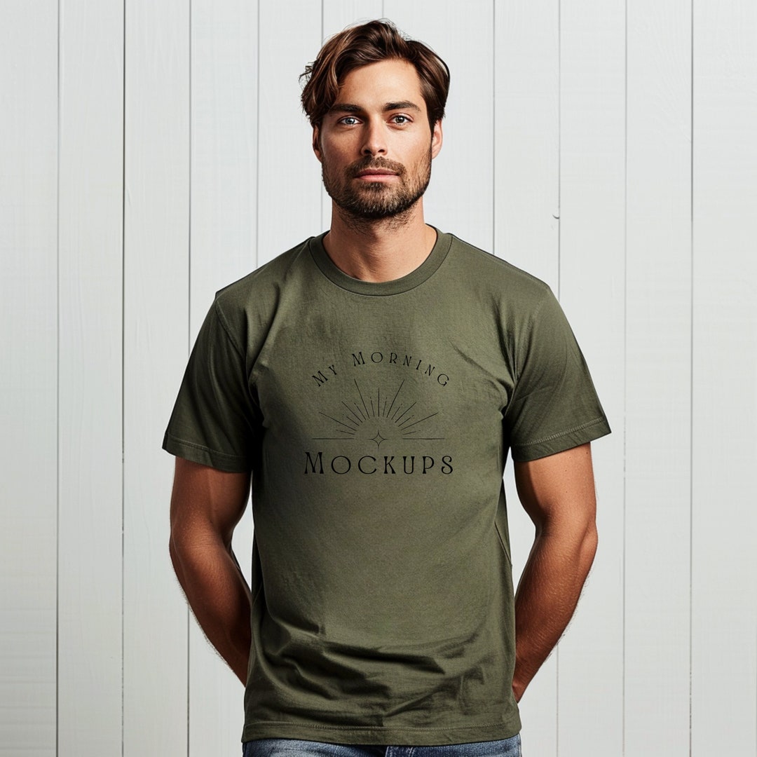 Army AS Colour 5001 Mockup T-shirt Mock-up for Print on Demand AS 5001 ...