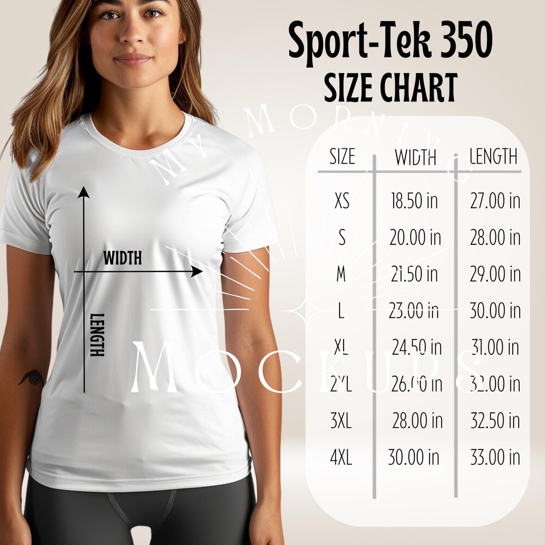 Sport Tek 350 Size Chart ST350 Size Chart Sport Tek 350 Mockup Sport ...
