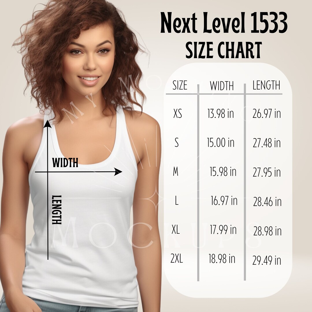 Next Level 1533 Size Chart 1533 Mockup Next Level 1533 Size Charts NL ...