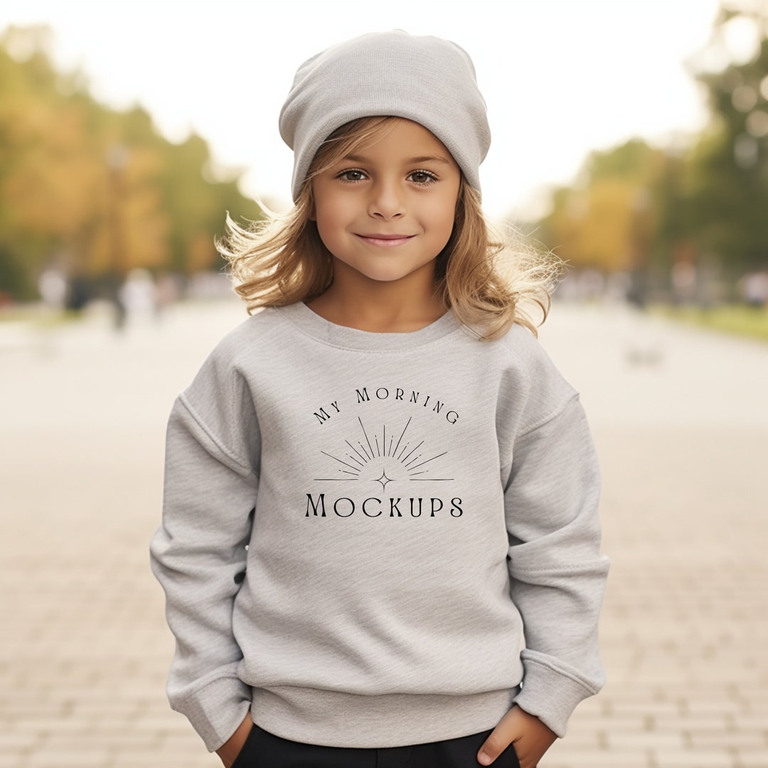 Sweatshirt Mockup Rabbit Skins 3317 Mockup Kid Grey Sweatshirt Mockup ...