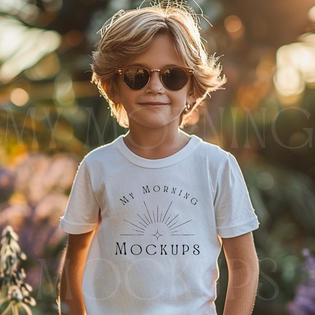 Gildan 5000B Mockup T-shirt Mockup Gildan 5000B White Boy Mockup Youth ...