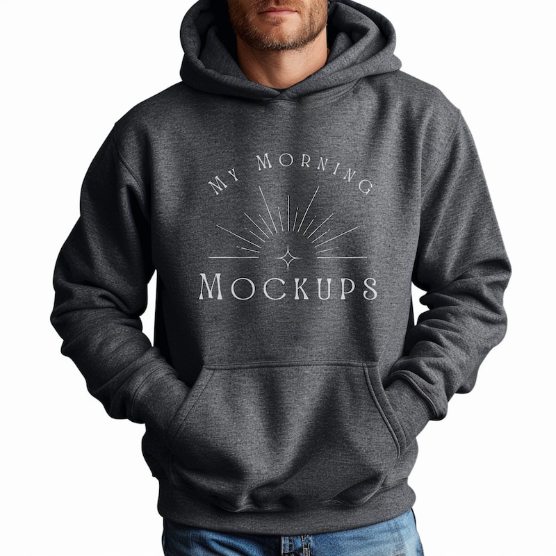 Heather Grey Hoodies Men - Etsy