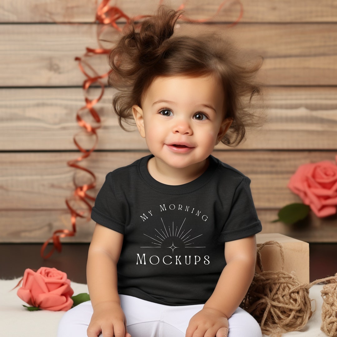 Rabbit Skins 3322 Mockup T-shirt Mockup Valentine's Mock-up Black T ...