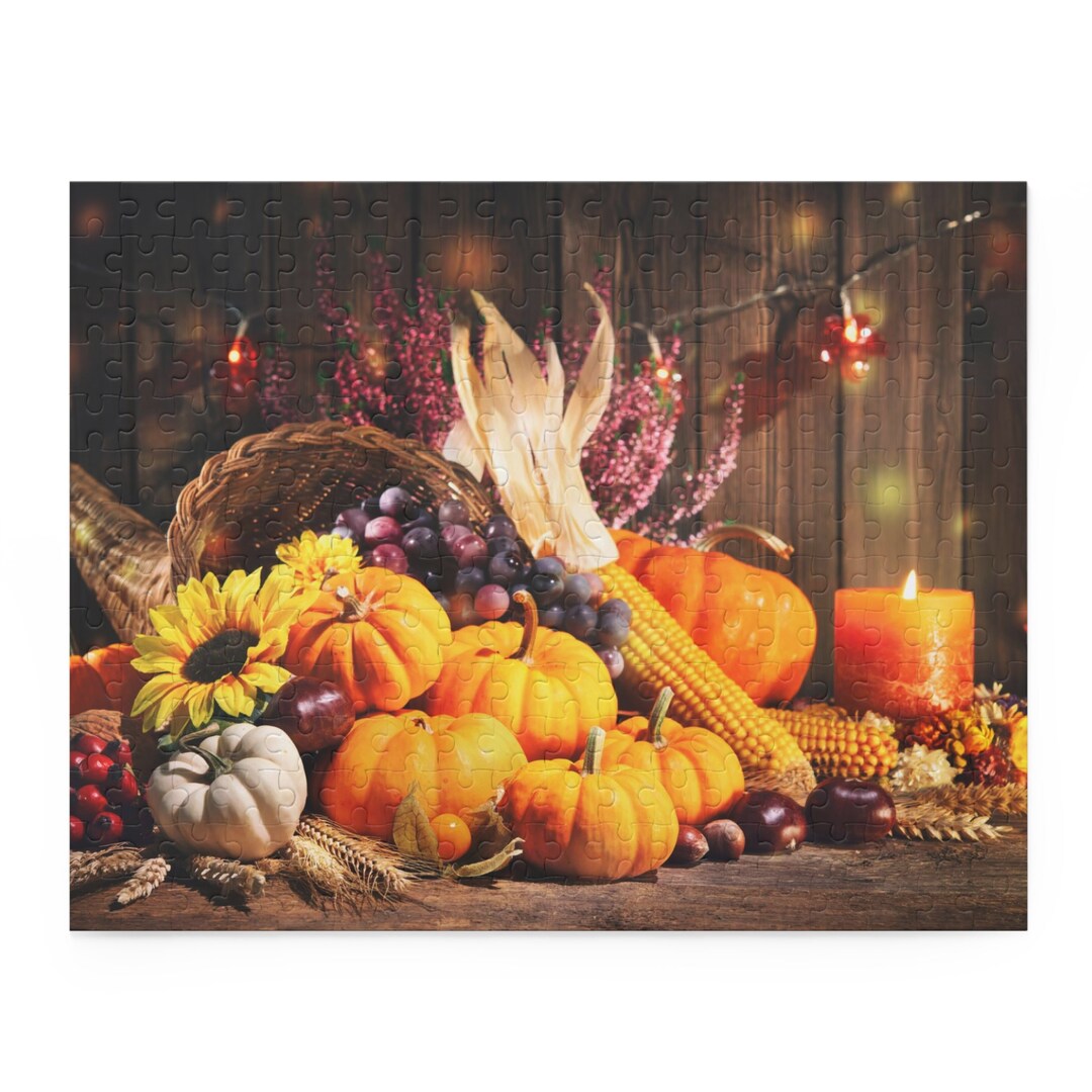 Thanksgiving Cornucopia Jigsaw Puzzle 120, 252, 500-piece - Etsy