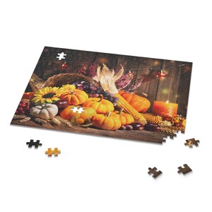 Thanksgiving Cornucopia Jigsaw Puzzle 120, 252, 500-piece - Etsy
