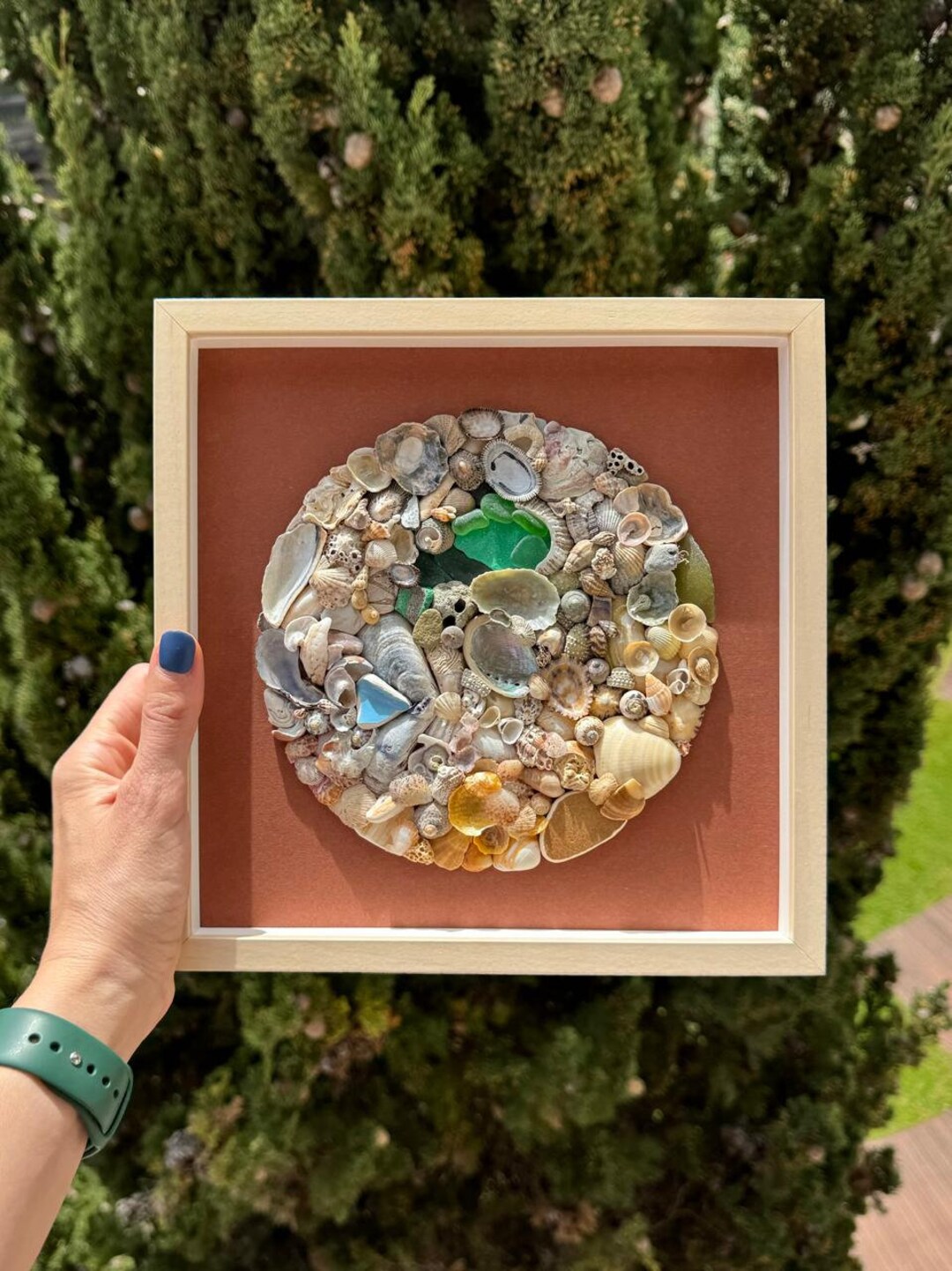 Unique Framed Seashell Art Made of Seashells, Sea Glass and Pottery ...