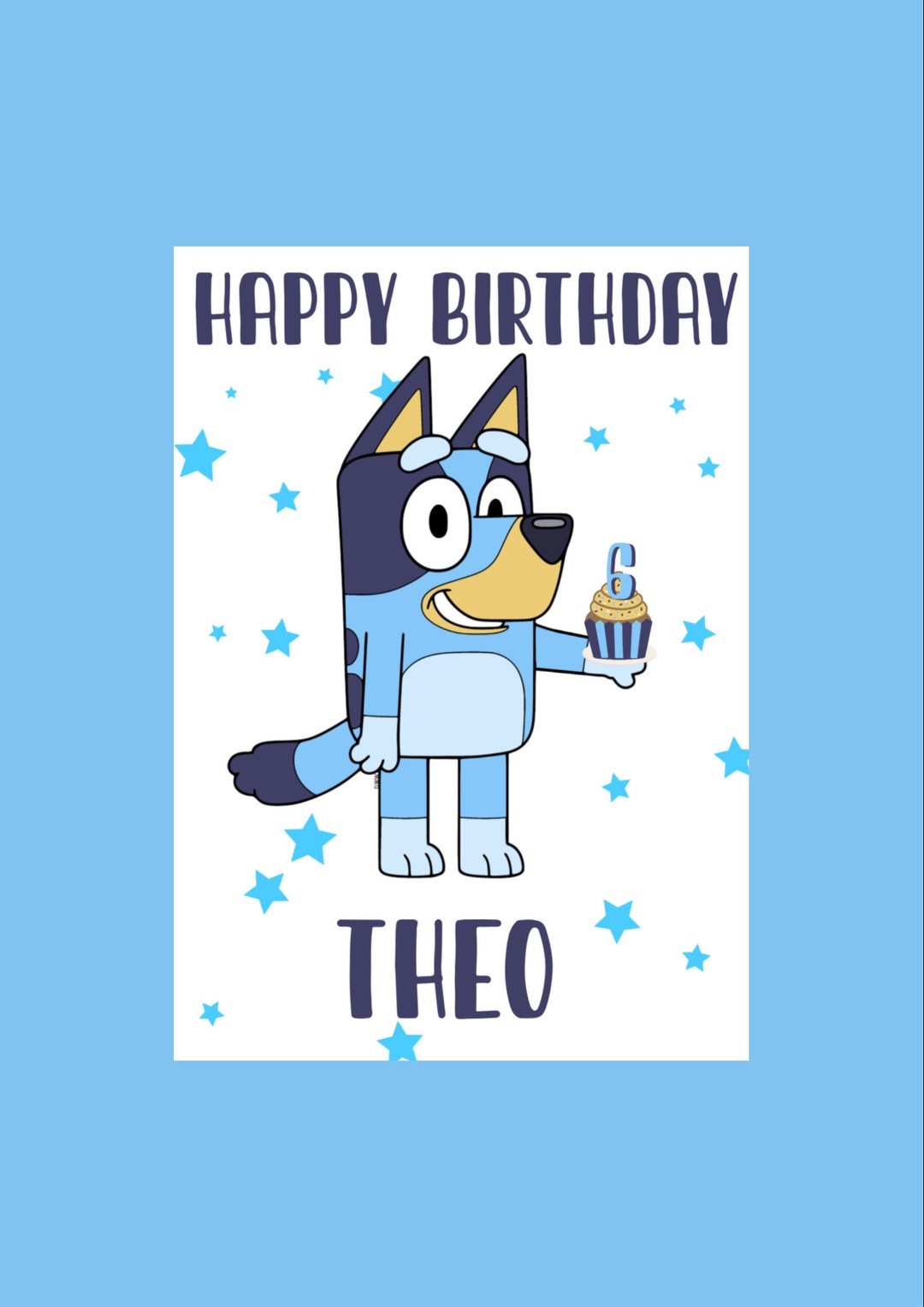 Cute Bluey Printable Birthday Card for Any Age. Personalised. - Etsy ...