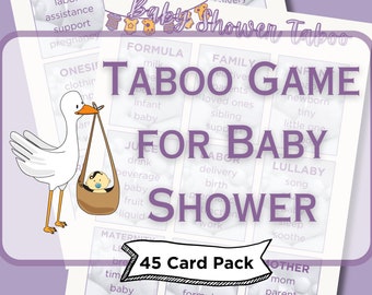 Printable Baby Shower Taboo Game Cards - Instant Download Game for ...