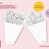Blooming Sunflower Mother's Day Coloring Card - DIY Printable Instant ...