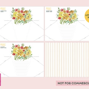 Watercolor Floral Bouquet Card: Printable Yellow Flowers (digital ...