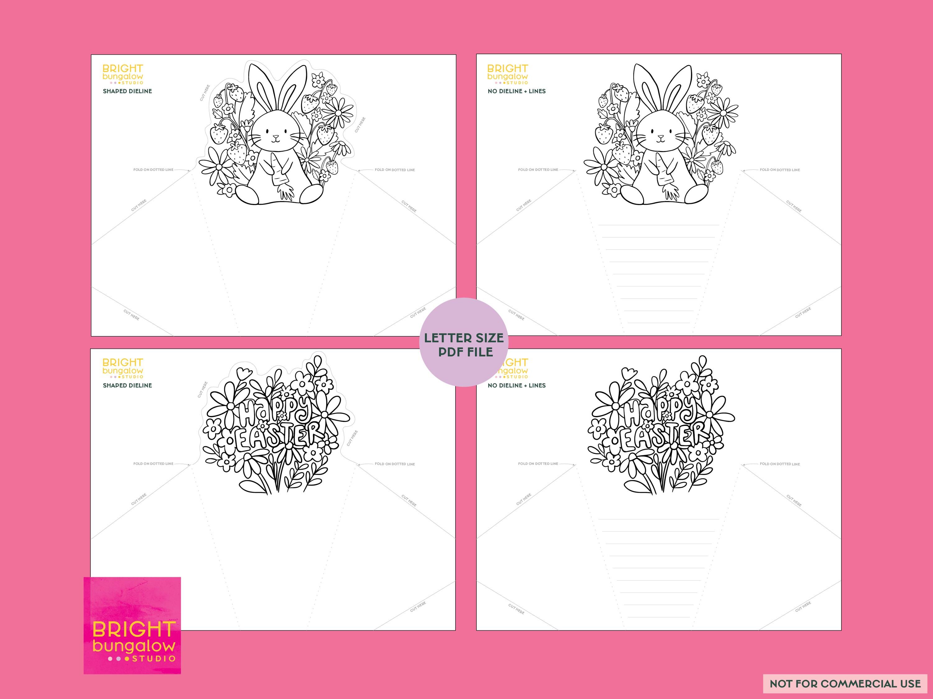Printable Easter Coloring Card, Color Your Own Card, Instant Download ...